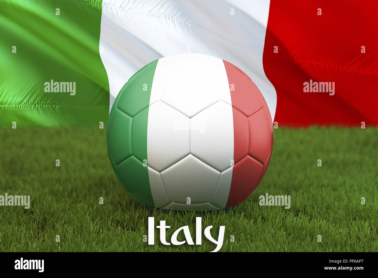 Italy football team ball on big stadium background. Italy Team ...