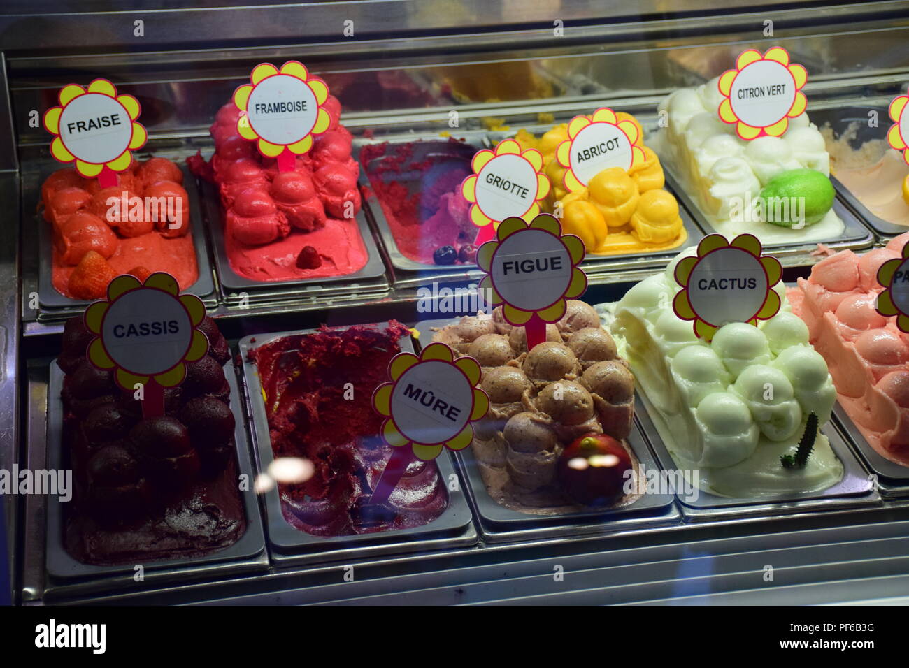 Gelato offerings at Fenocchio in Nice, France Stock Photo - Alamy