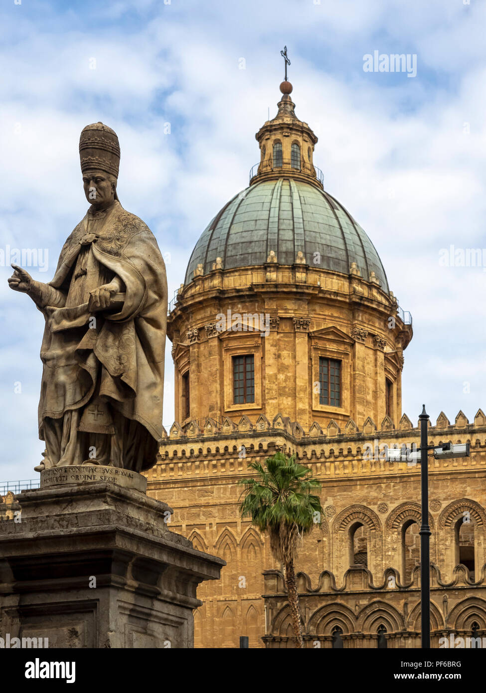 PALERMO, SICILY, ITALY - MAY 21, 2018: Dome of Palermo Cathedral Duomo ...