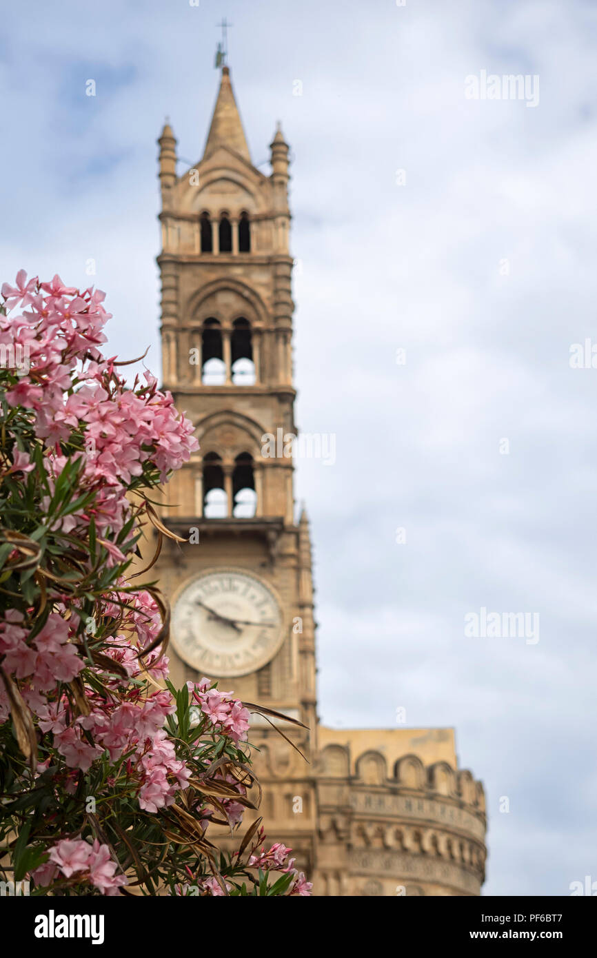 PALERMO, SICILY, ITALY - MAY 21, 2018: Clock Tower on Palermo Cathedral ...