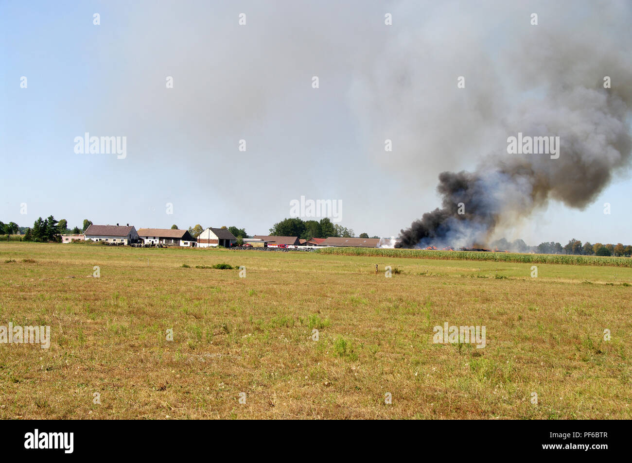 The fire at hot summer in a rural farm Stock Photo - Alamy