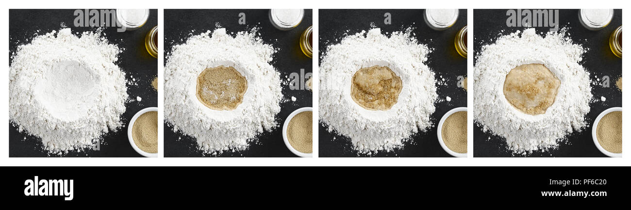 Process of preparing yeast dough for bread or pizza baking with the ...