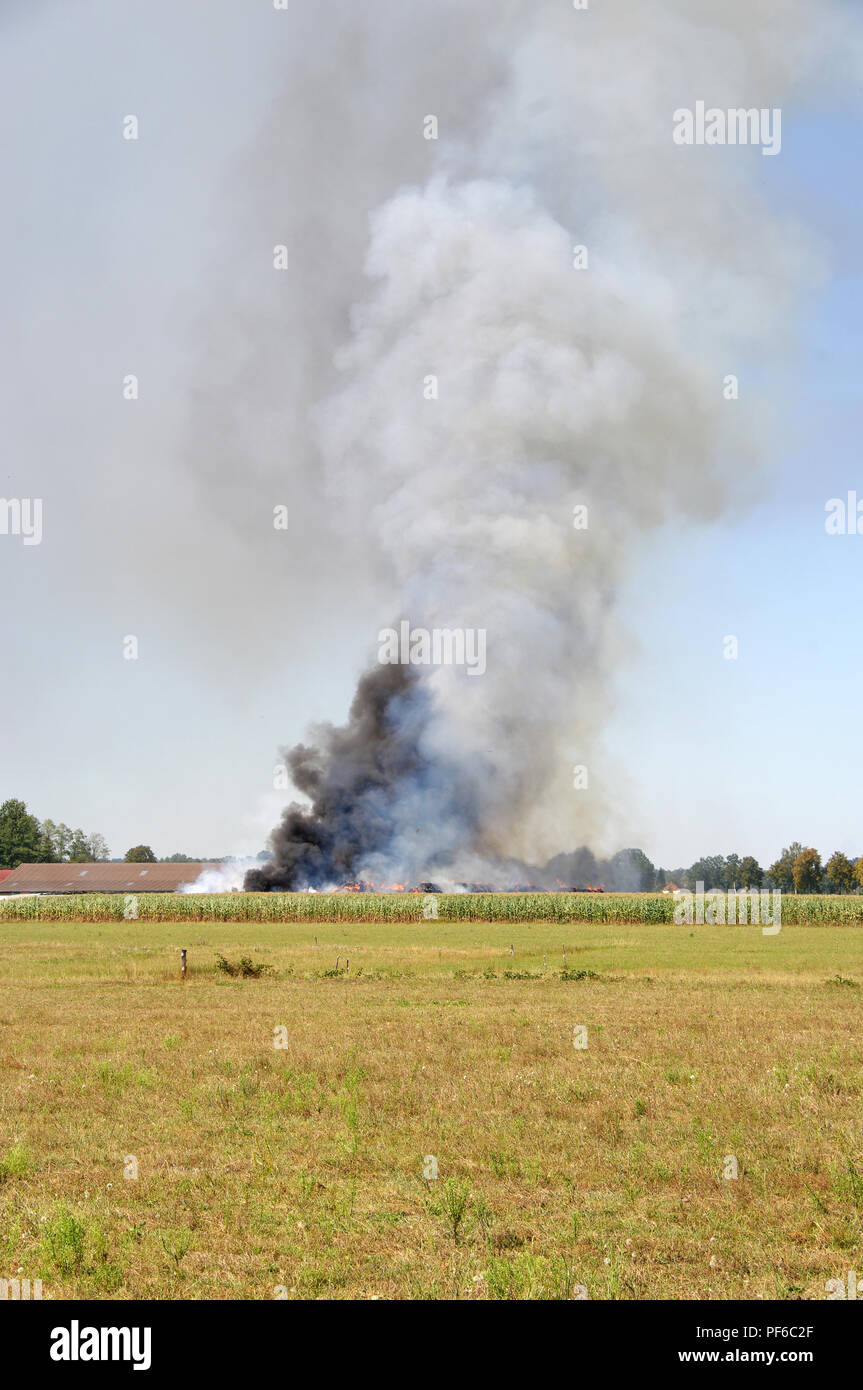 The fire at hot summer in a rural farm Stock Photo - Alamy