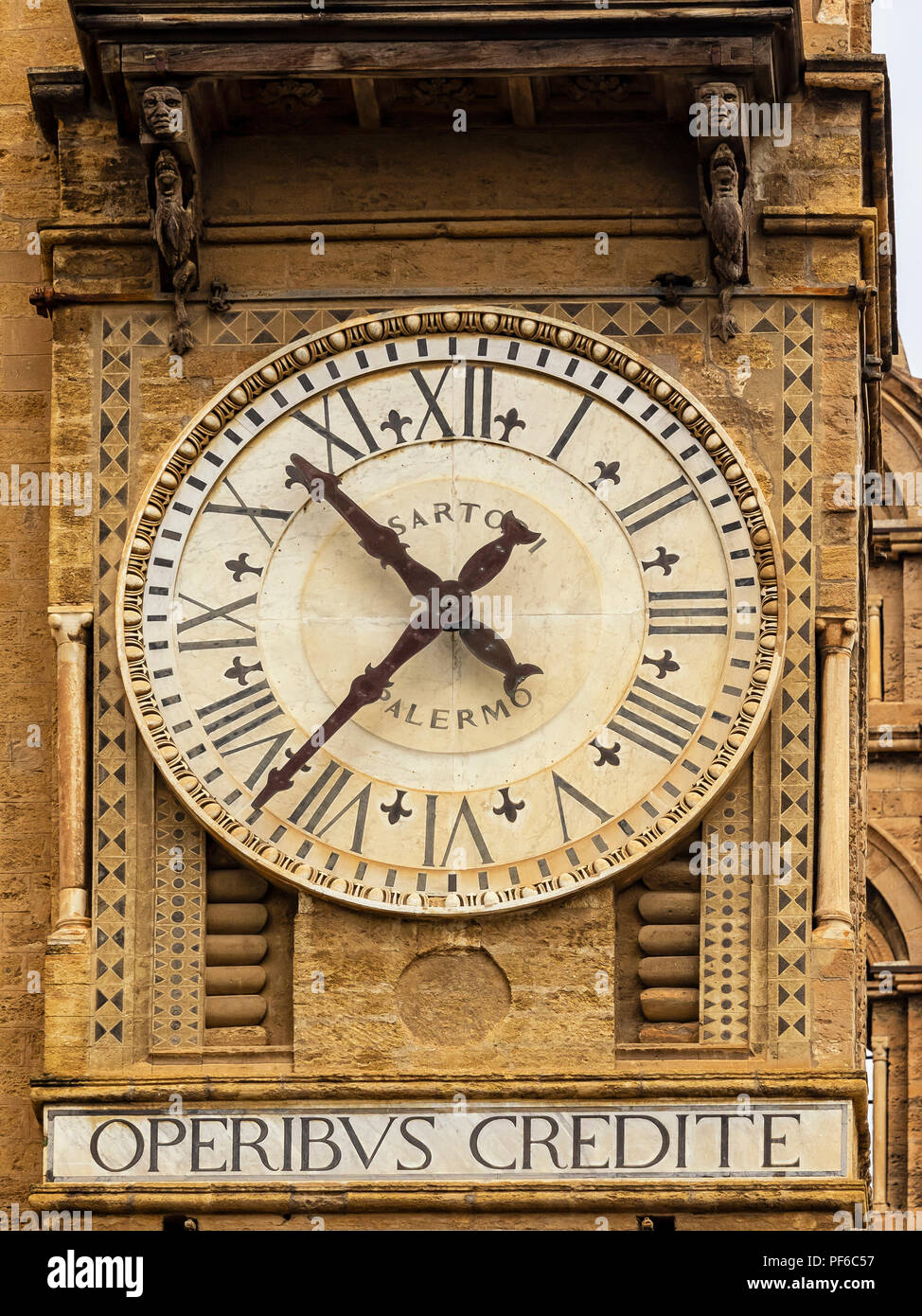 PALERMO, SICILY, ITALY - MAY 21, 2018: The Clock on Palermo Cathedral ...