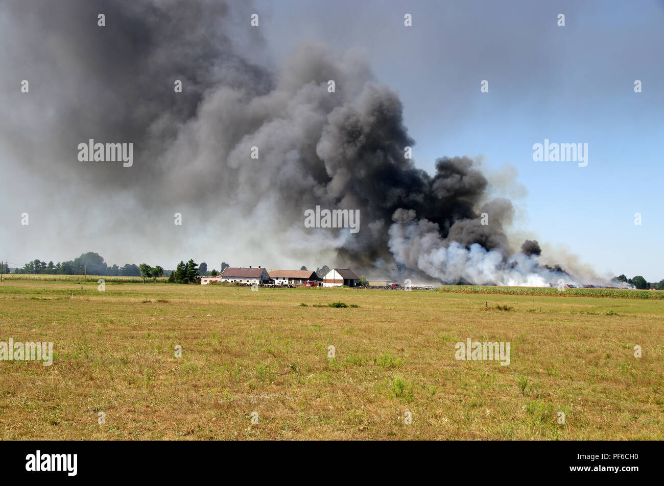 The fire at hot summer in a rural farm Stock Photo - Alamy