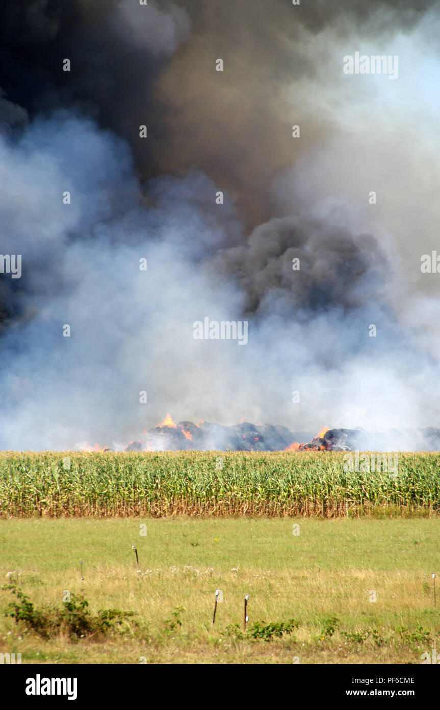 The fire at hot summer in a rural farm Stock Photo - Alamy