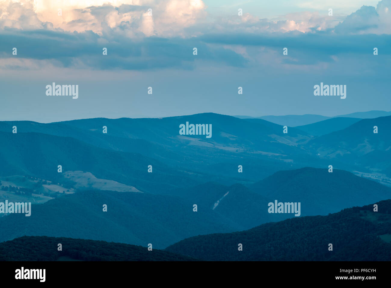A view of a Appalachian and Allegheny mountains from hear the Virginia ...
