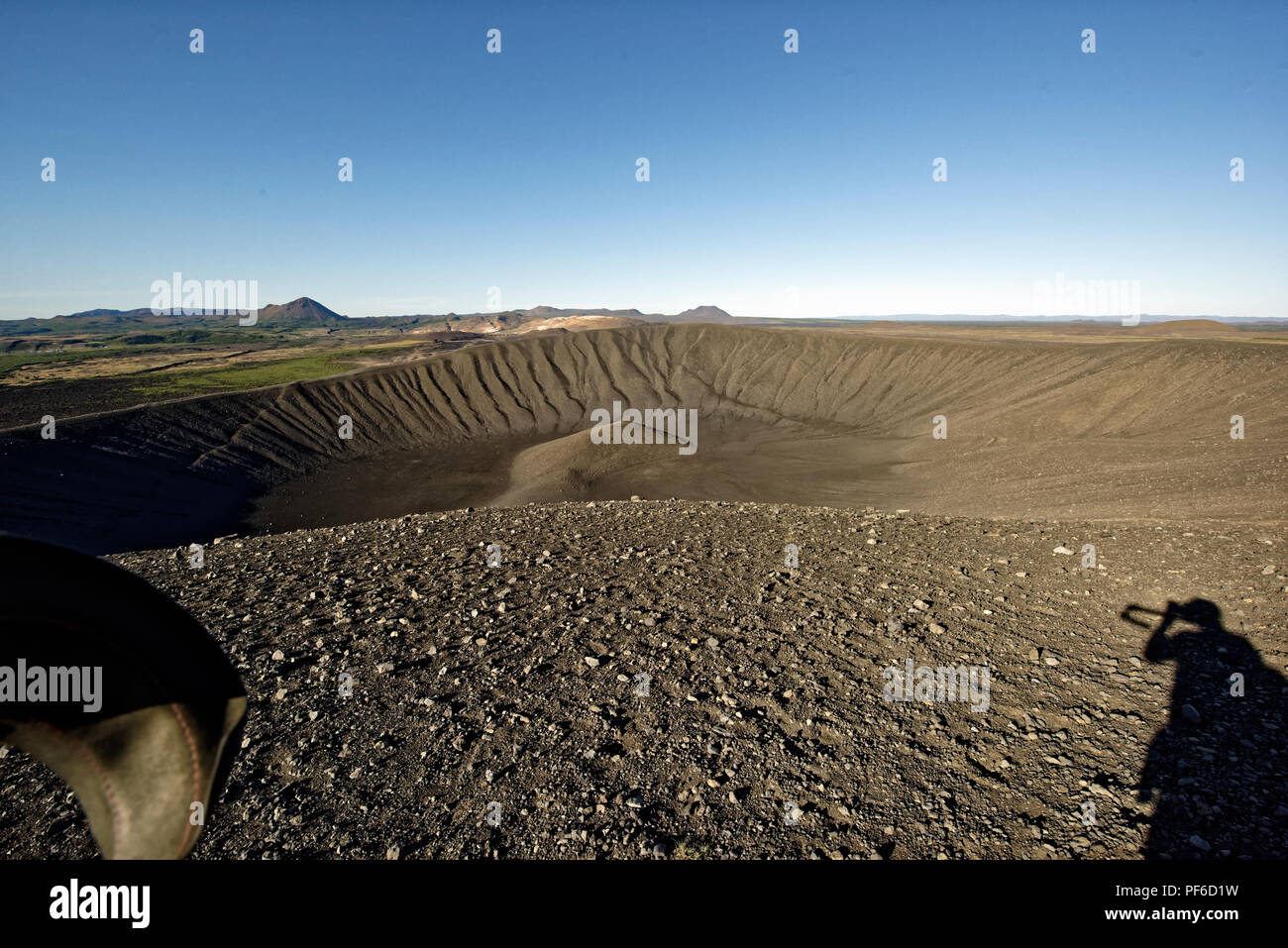 Hverfjall volcanic crater near lake Myvatn in Iceland, one of the ...