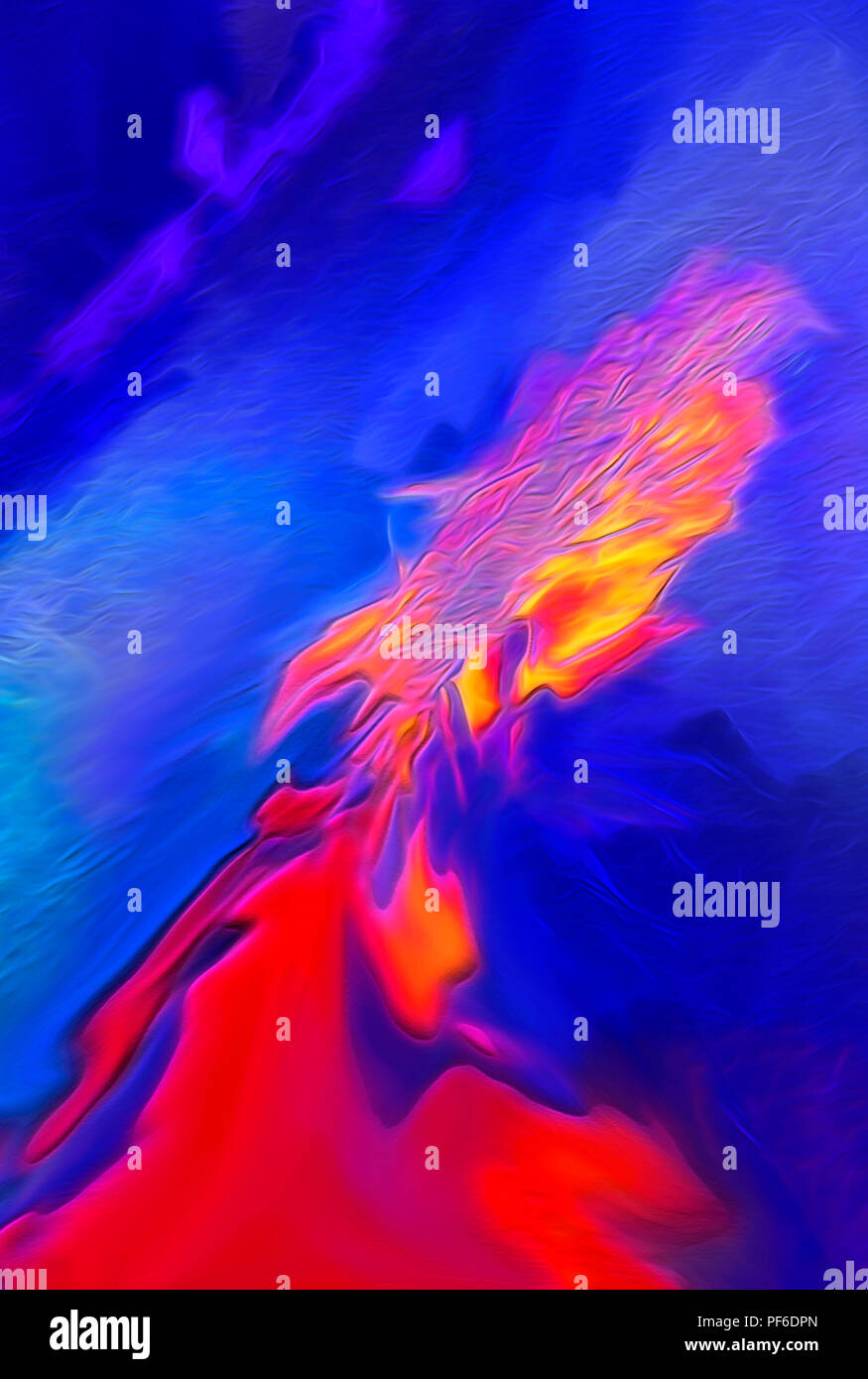 This abstract is reminiscent of geologic upheaval, fissures and ...