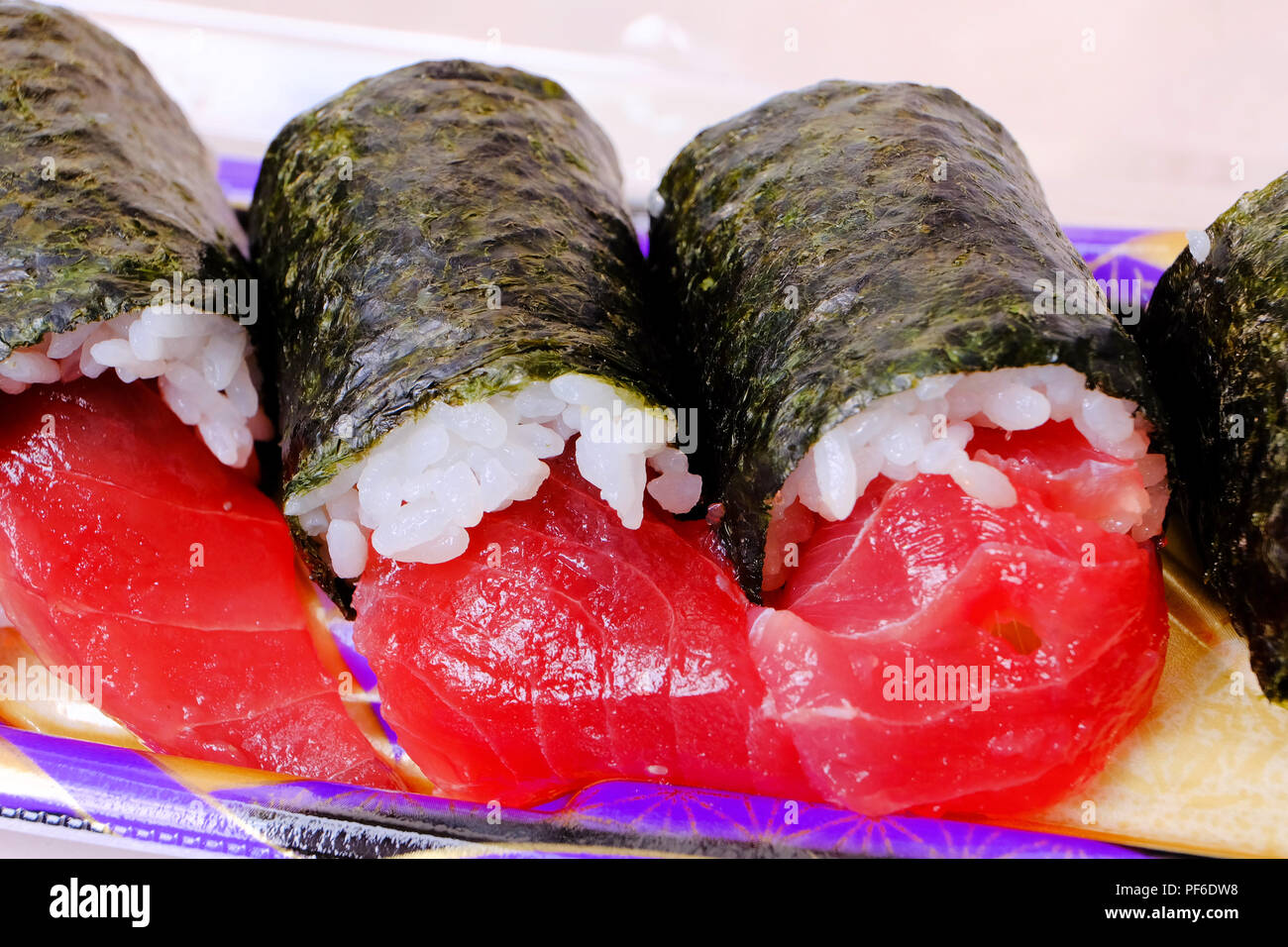 Lunch Box of RAW TUNA MAKISUSHI Stock Photo - Alamy