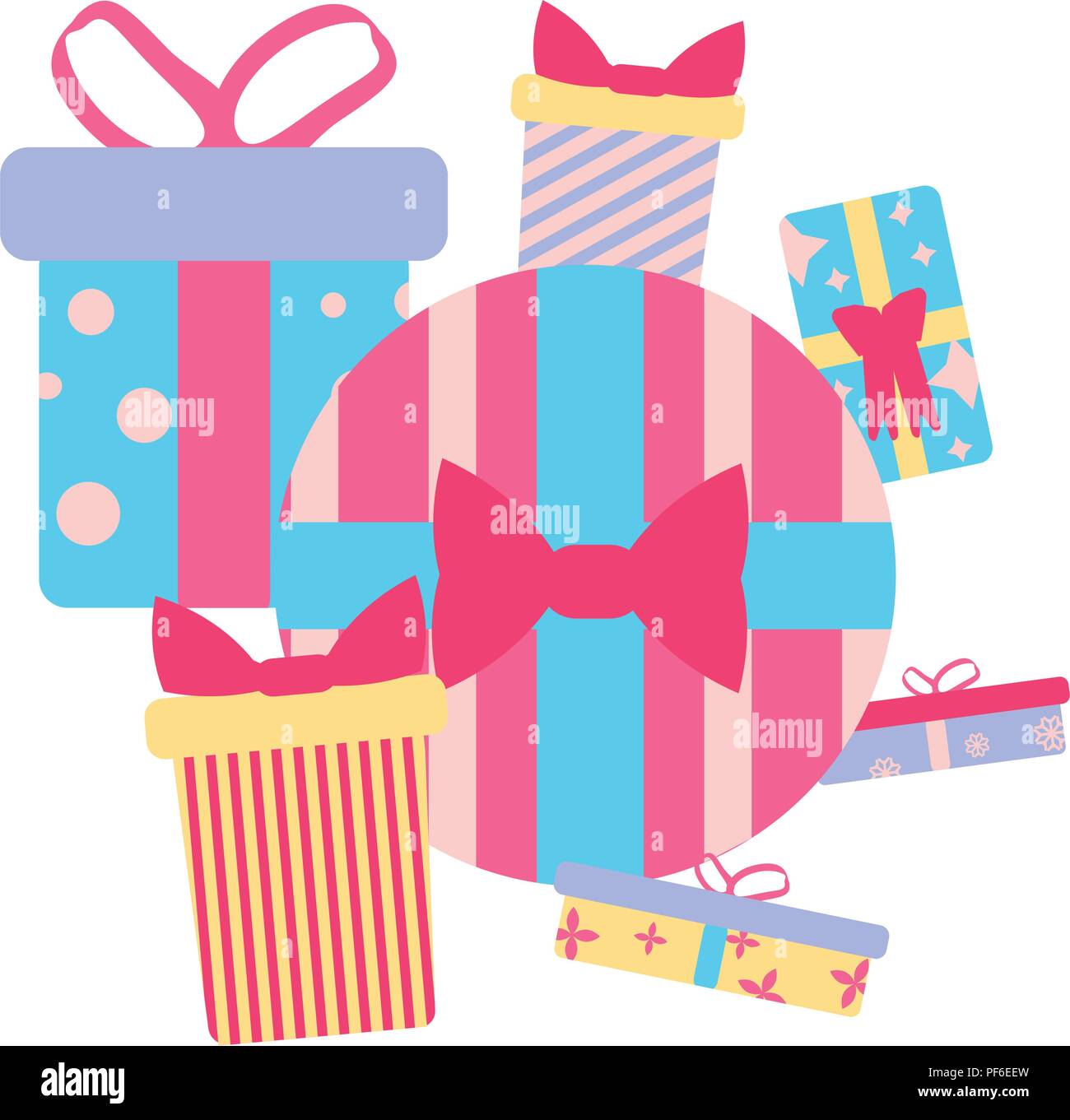 Vector illustration. Set of presents in the style of a flat Stock ...