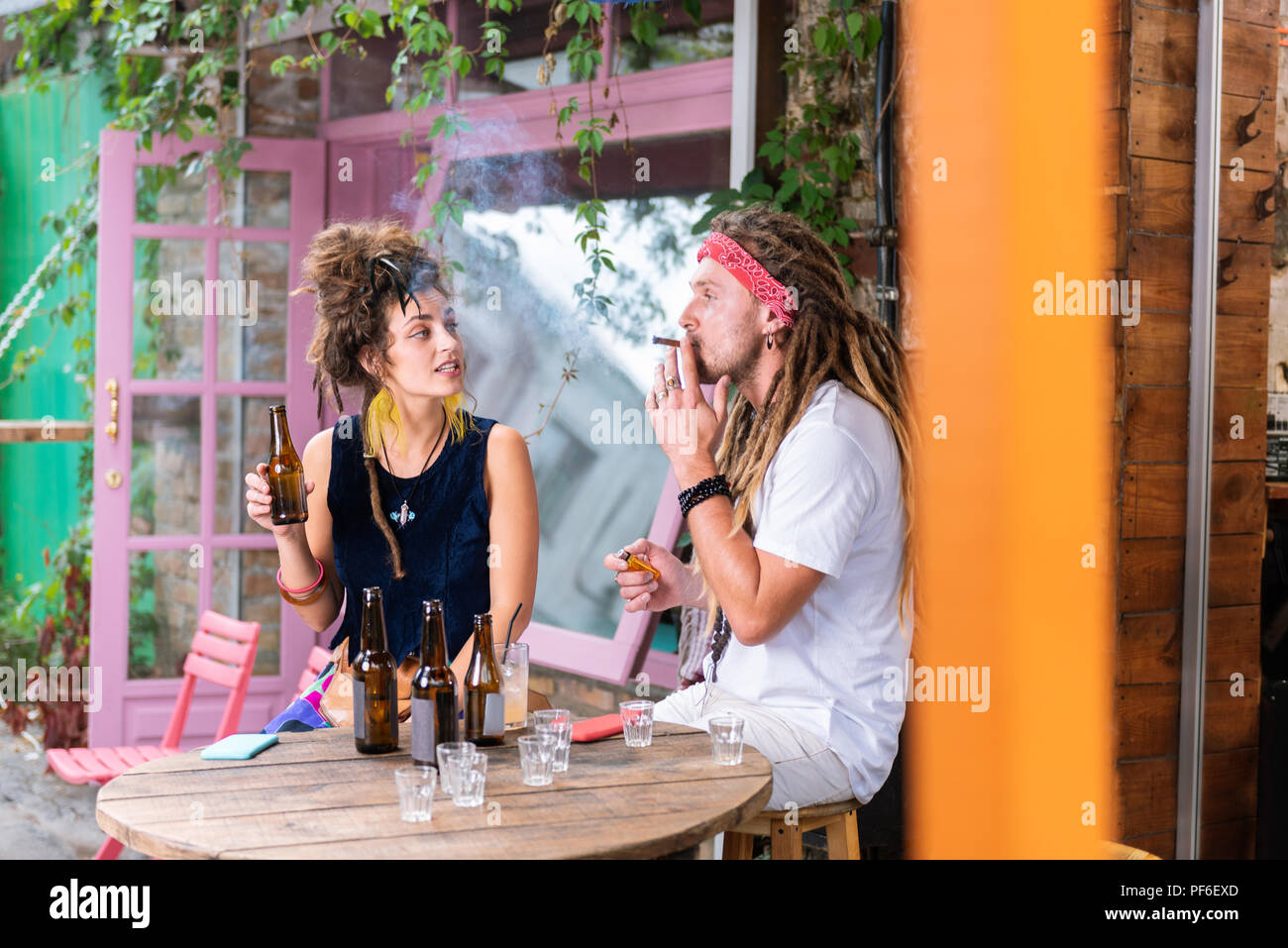 Hippies Smoking High Resolution Stock Photography and Images - Alamy