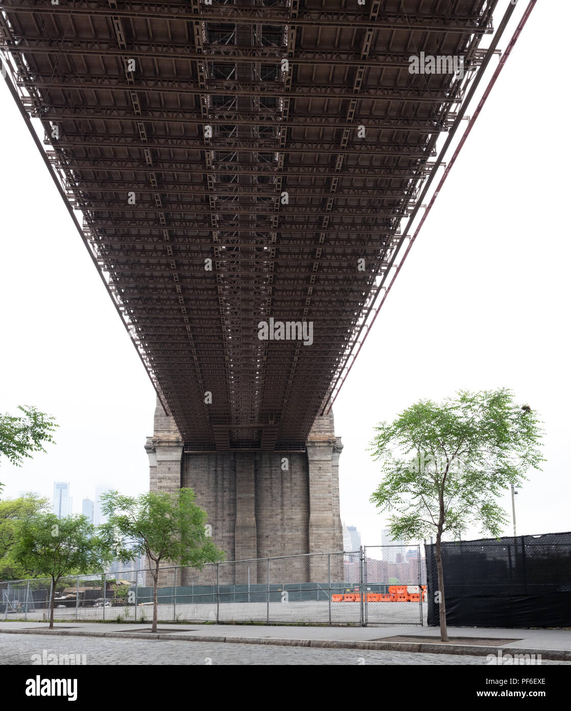 Photography of Manhattan Bridge from bottom Stock Photo - Alamy