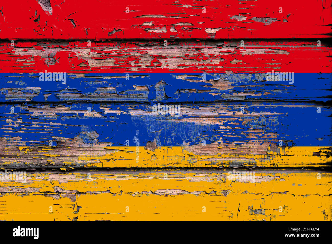 National flag of Armenia on a dull wooden background Stock Photo - Alamy