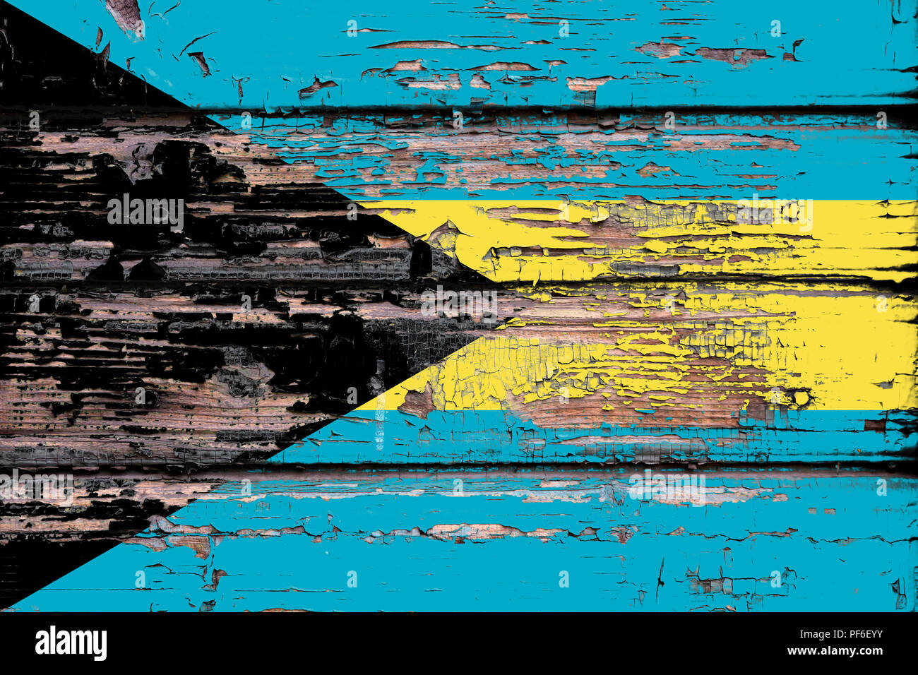 National flag of Bahamas on a dull wooden background Stock Photo - Alamy