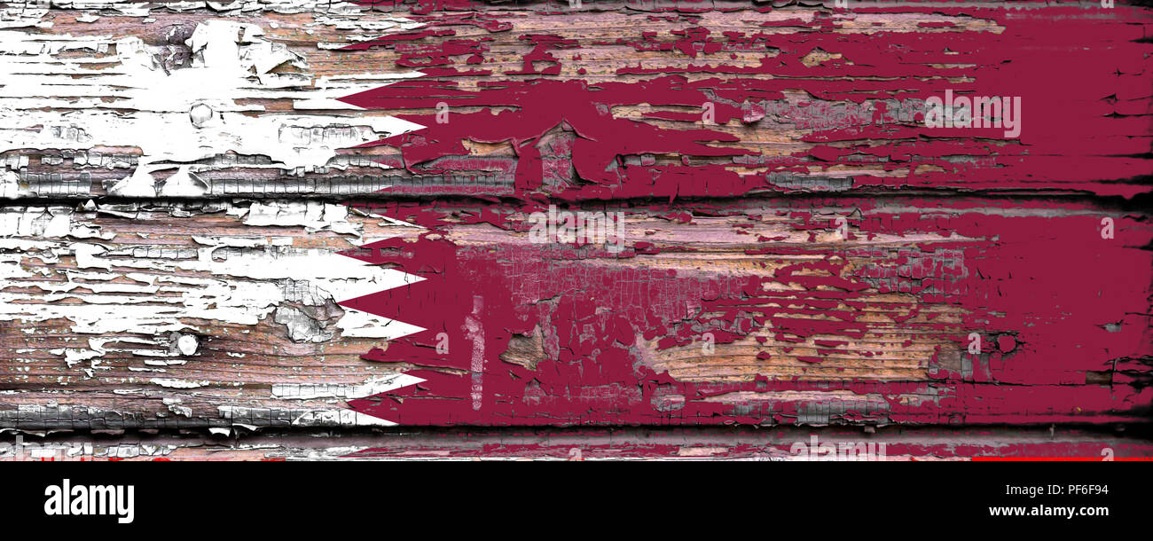 National flag of Qatar on a dull wooden background Stock Photo - Alamy