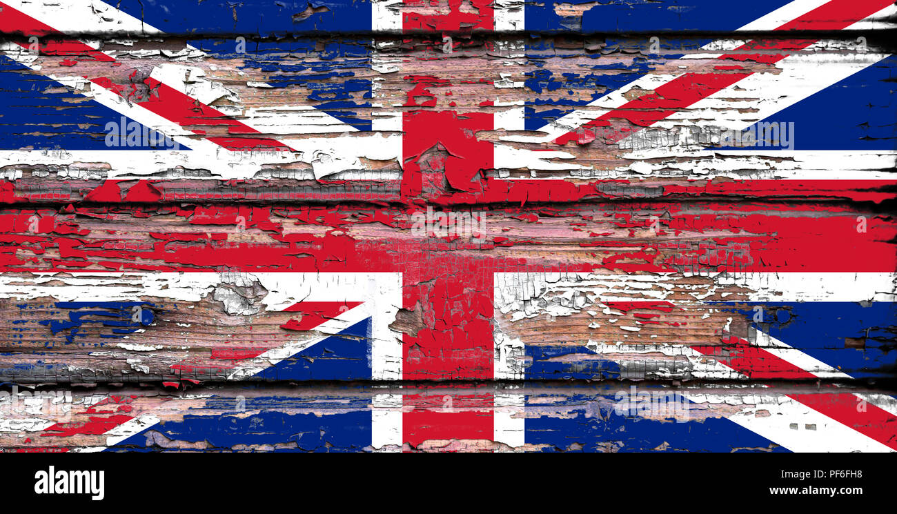 National flag of United Kindom on a dull wooden background Stock Photo ...