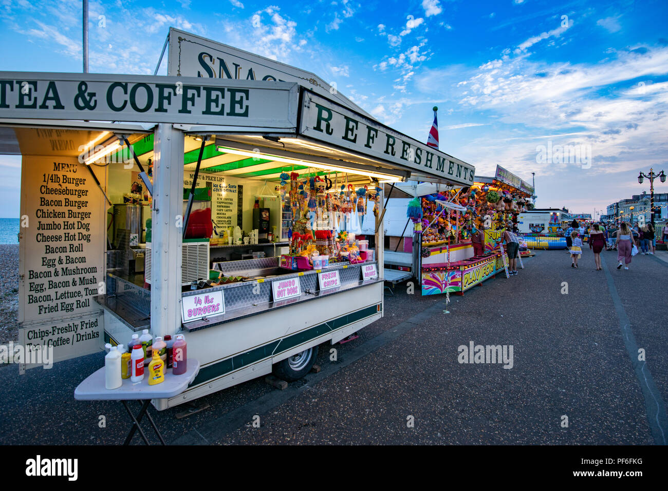 Brightly coloured funfair on Worthing seafront in England Stock Photo ...