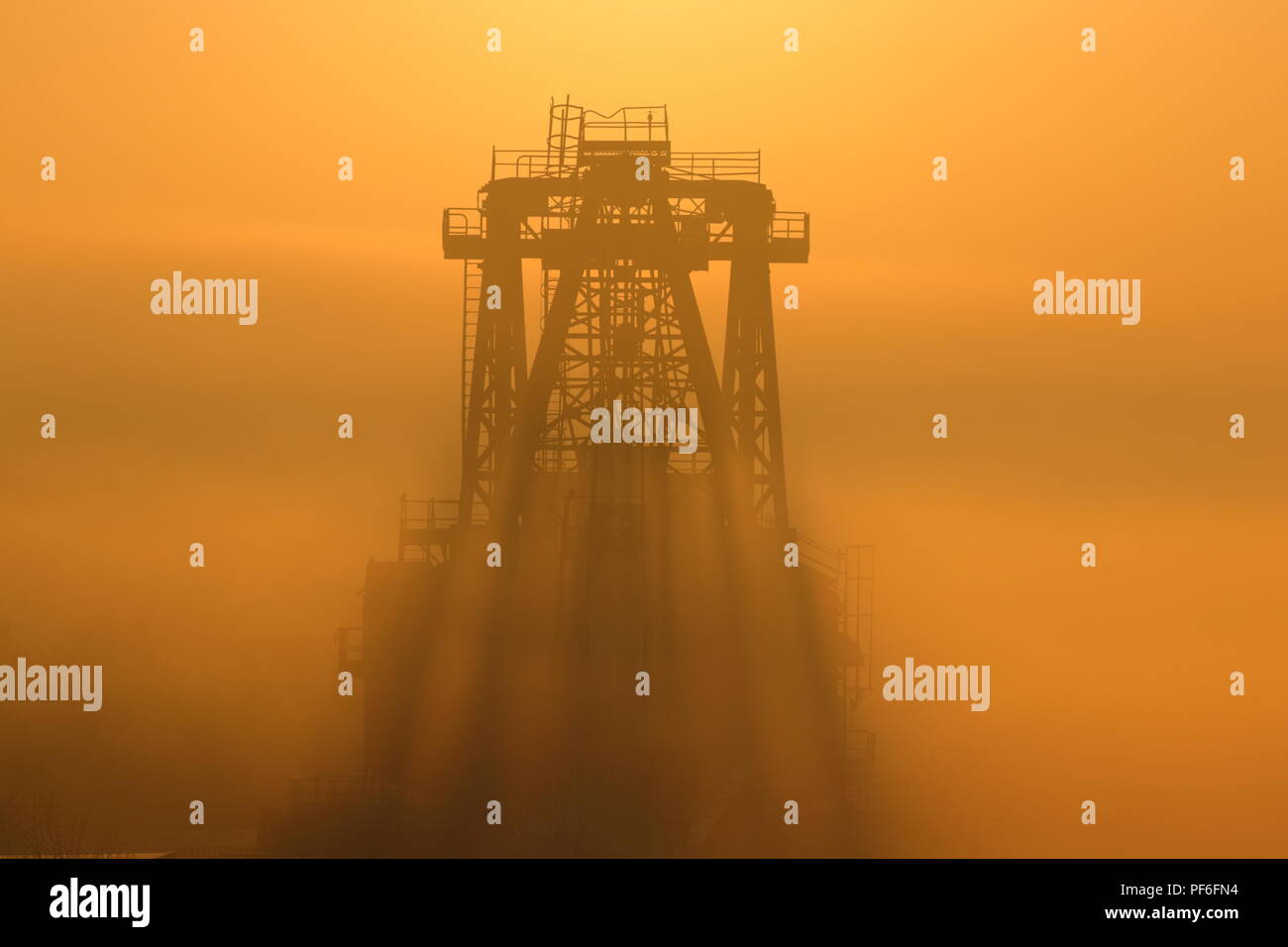 The silhouette of the BE1150 which is a preserved Walking Dragline at ...