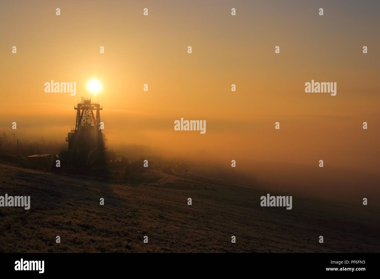The silhouette of the BE1150 which is a preserved Walking Dragline at ...