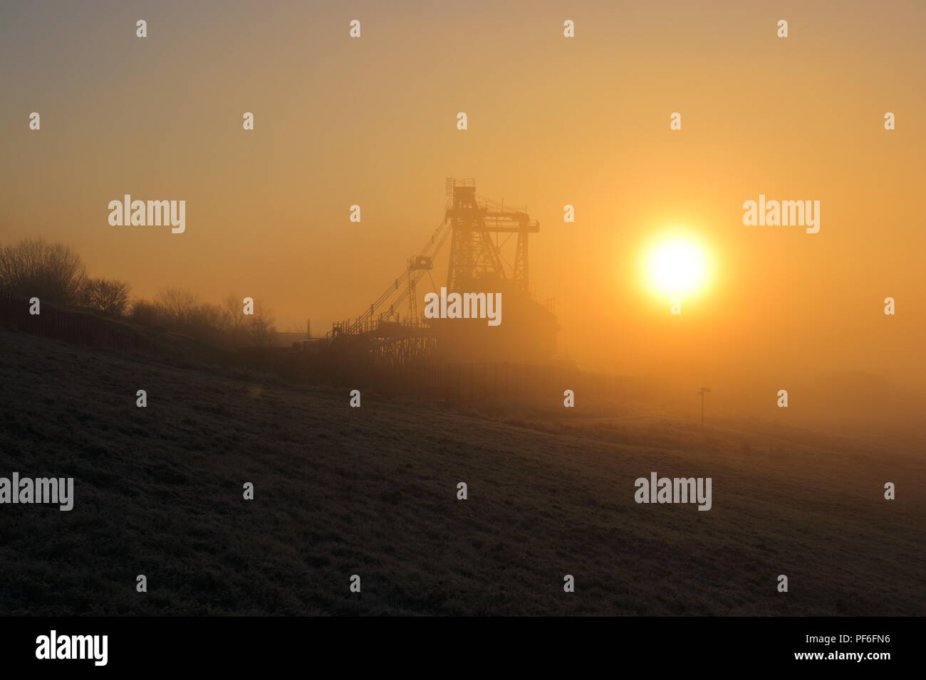 The silhouette of the BE1150 which is a preserved Walking Dragline at ...