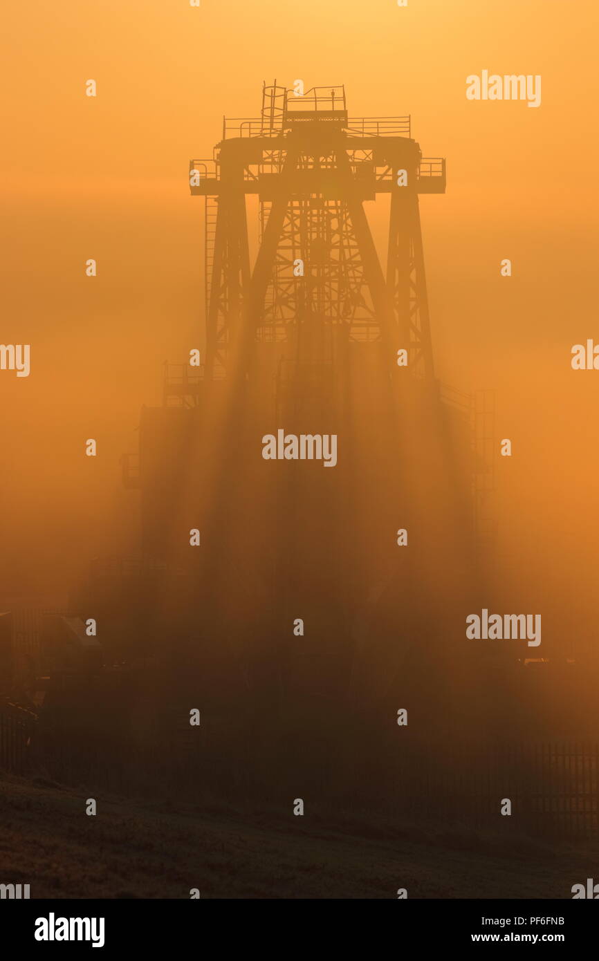 The silhouette of the BE1150 which is a preserved Walking Dragline at ...