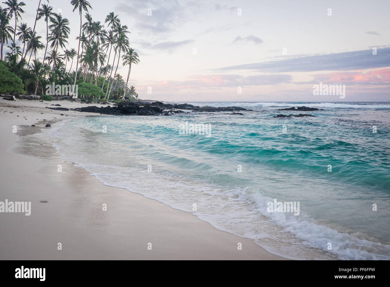 Daybreak at Lefaga Matautu Beach, Upolu Island, Western Samoa, South ...