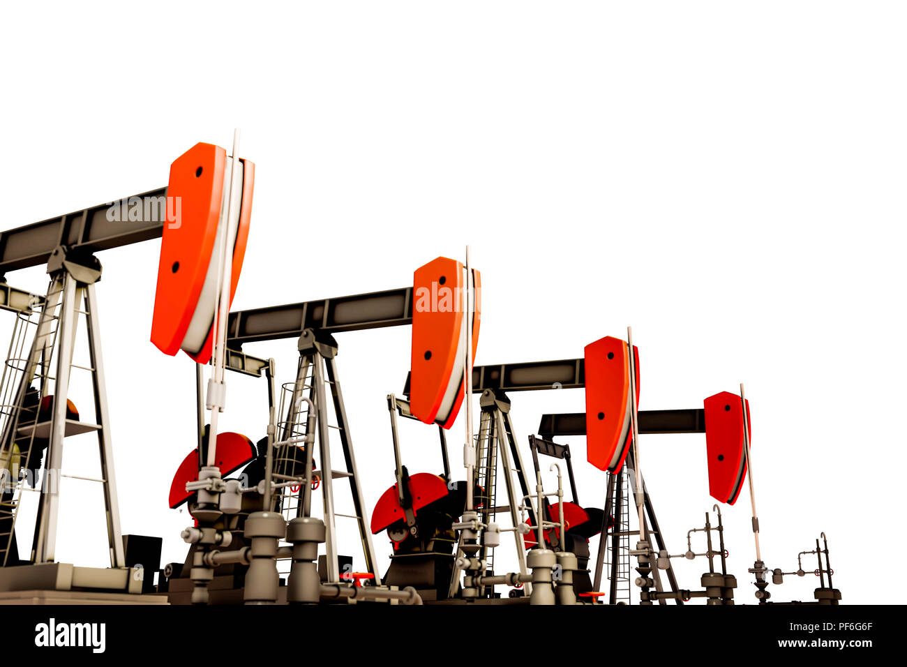 oil pumps isolated on white background 3d illustration Stock Photo - Alamy