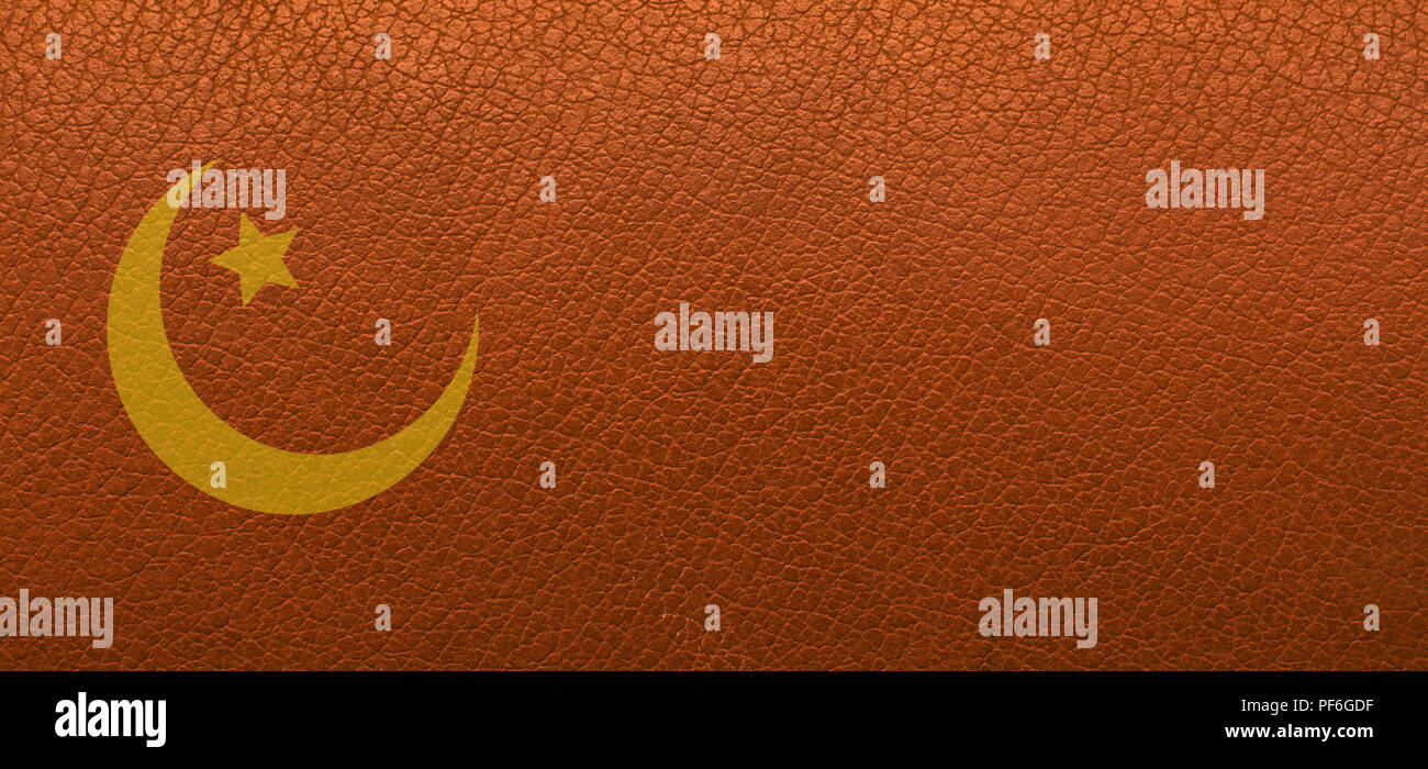 brown leather texture. background of leather, with Islamic symbols ...