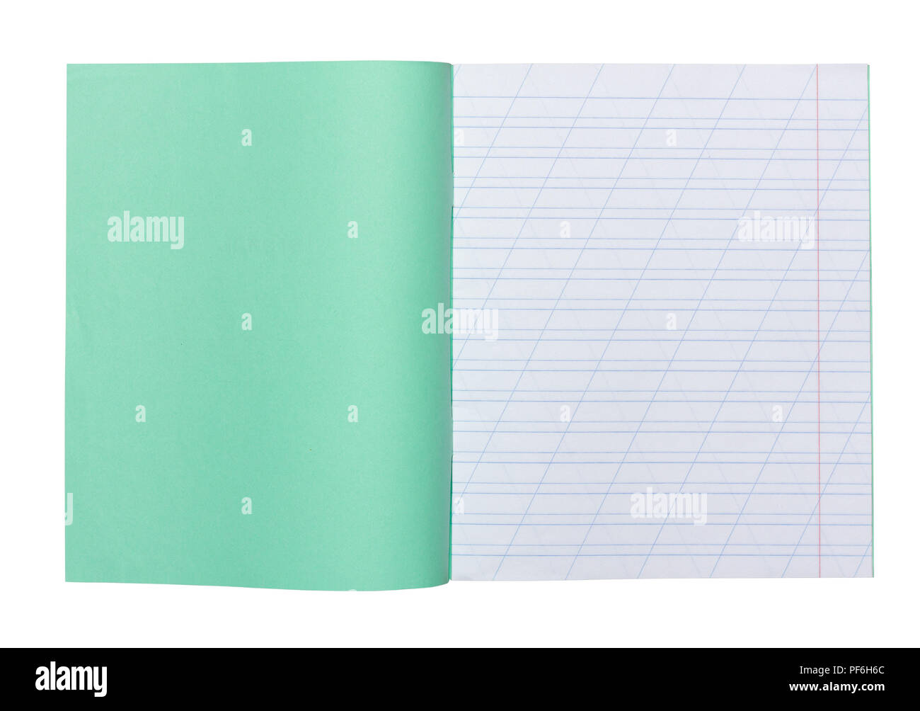 open school notebook in a narrow line with a slash for learning ...