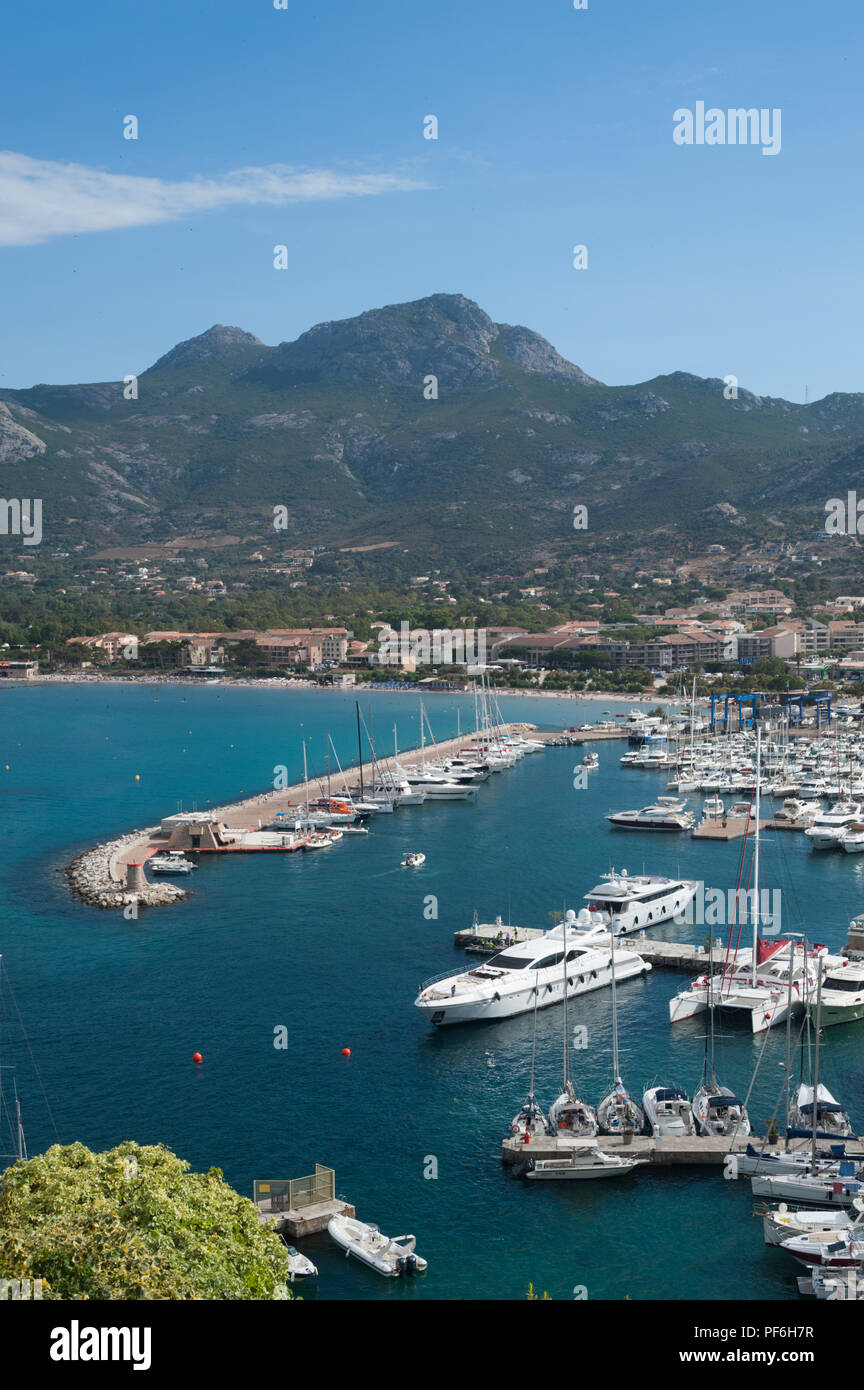 The harbour in Calvi, The Balagne, Corsica, France, Europe Stock Photo ...