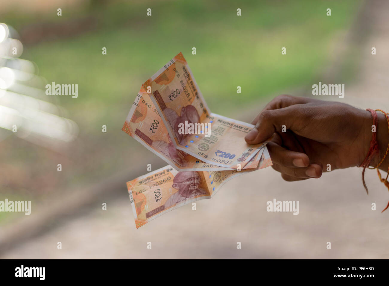 Indian new 200 rupees note hi-res stock photography and images - Alamy