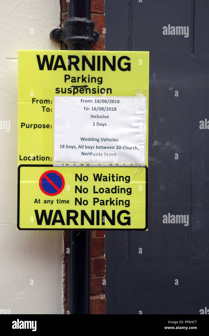 Temporary street parking restriction sign, in place for a Saturday ...