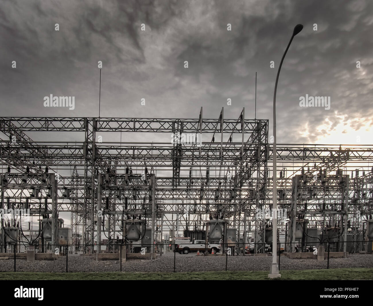 Urban electrical substation during blackout Stock Photo - Alamy