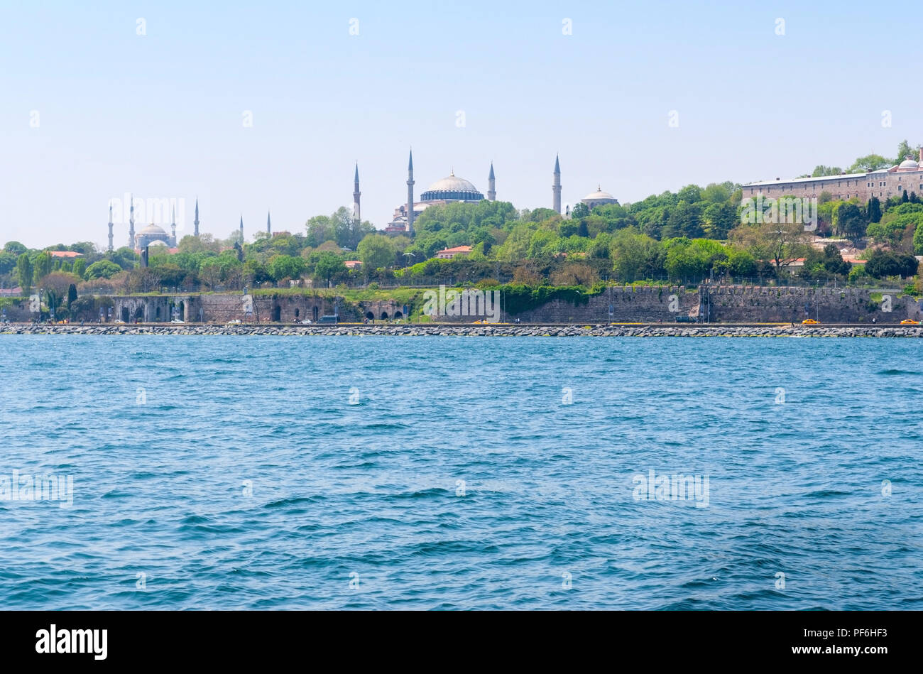 Topkapi palace, Blue mosque and Hagia Sophia before marmara sea ...