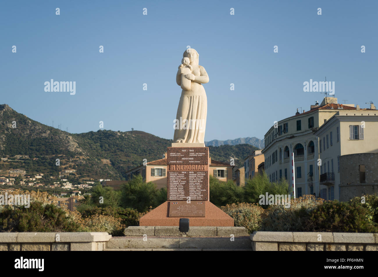 A first world war monument, L'Île-Rousse, Corsica, France, Europe Stock ...