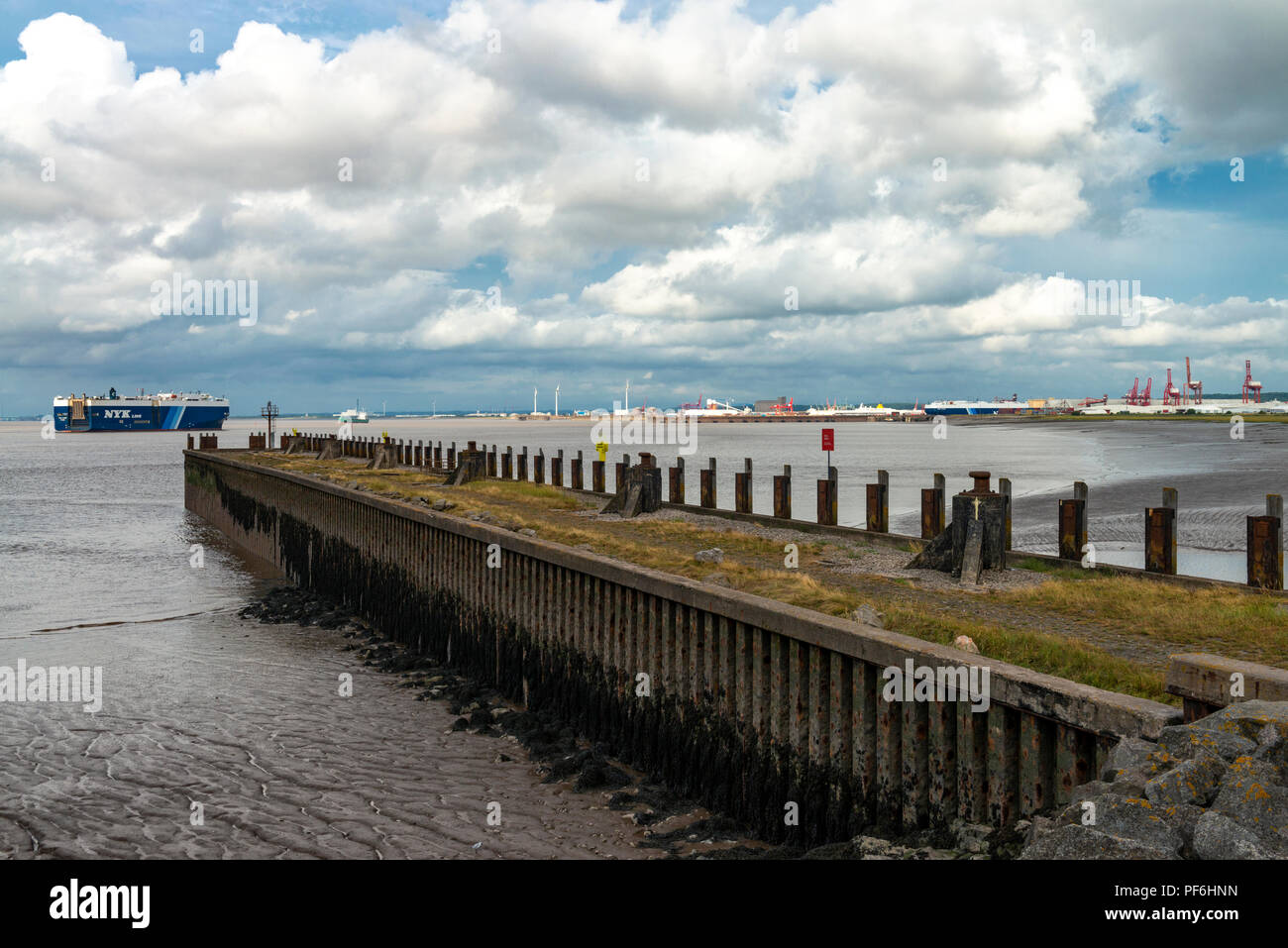 A car transport vessel approaches the port of Avonmouth near Bristol ...