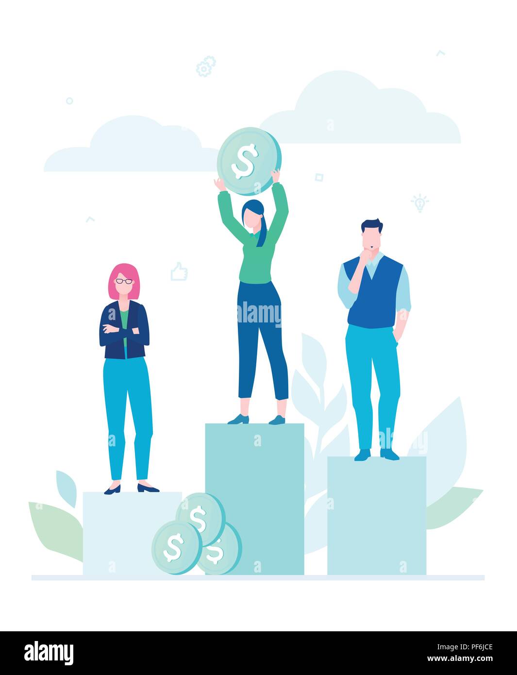 Financial victory - flat design style colorful illustration Stock ...