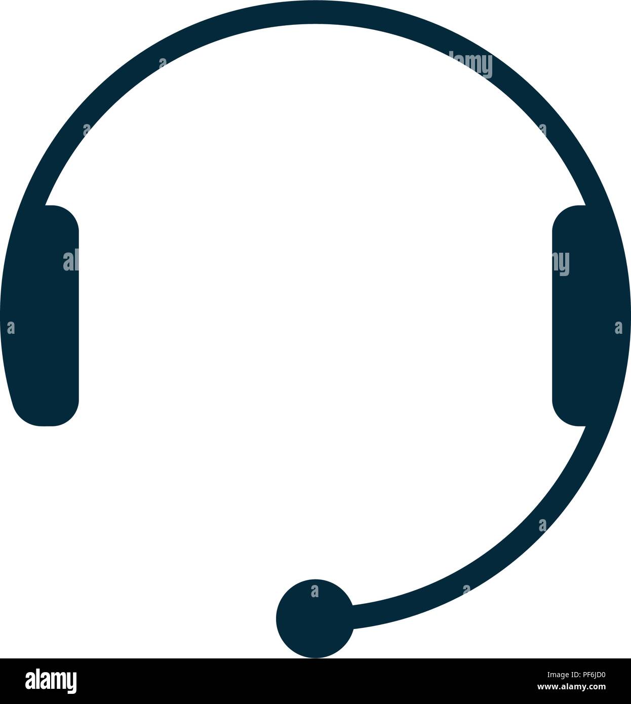 Headphones with microphone on white background. Flat vector headphones ...