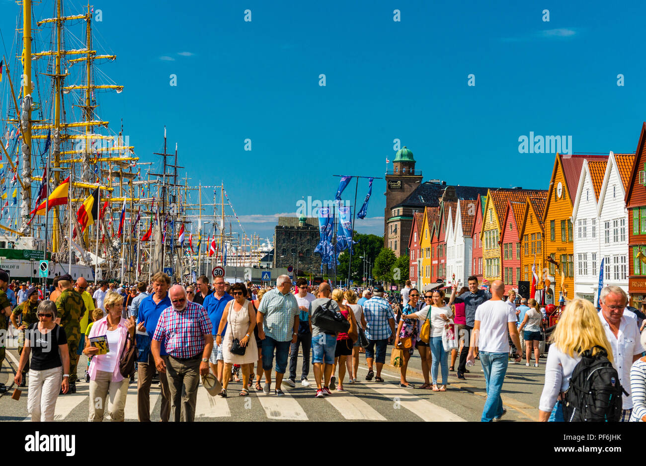 The sailing ship contest, Tall Ships Races, in Bergen, Norway Stock ...