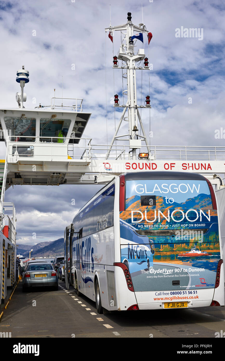 Sound of Shuna ferry sails to Dunoon from Gourock in the Highlands ...