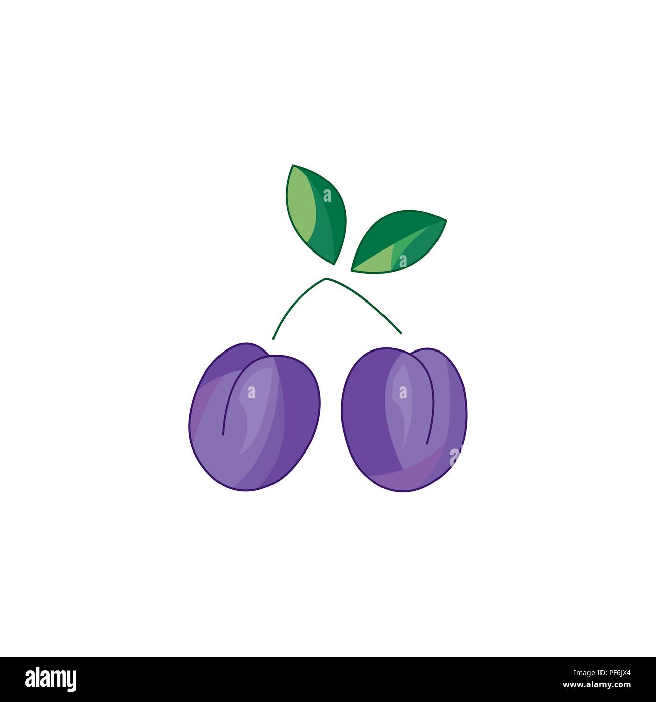 Color vector illustration. Plum icon on a white background Stock Vector ...