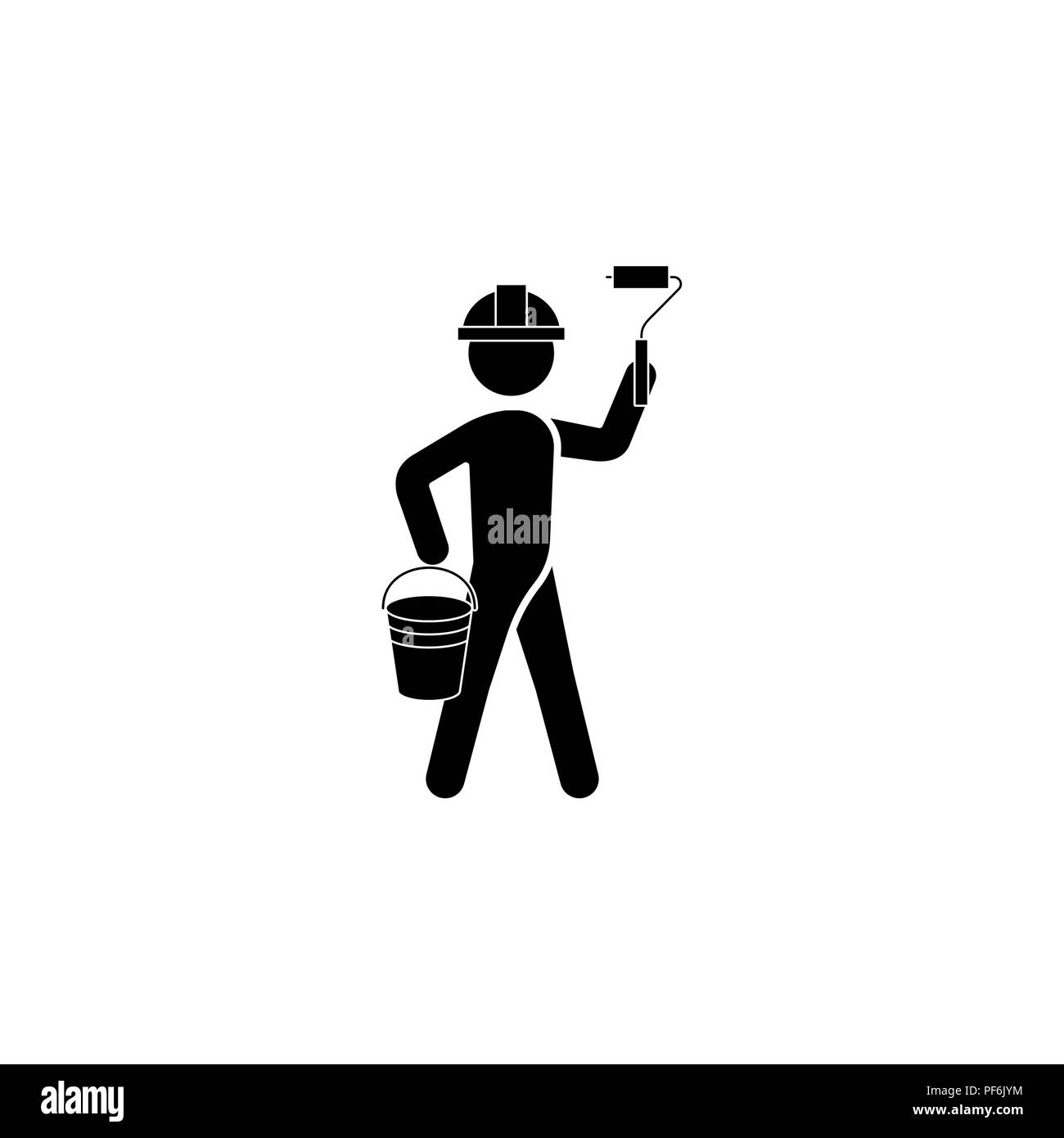 Builder man male in Black and White Stock Photos & Images - Alamy
