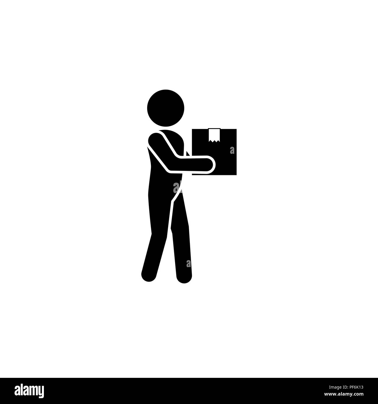 Postman icon. Courier icon black on white background Stock Vector Image ...