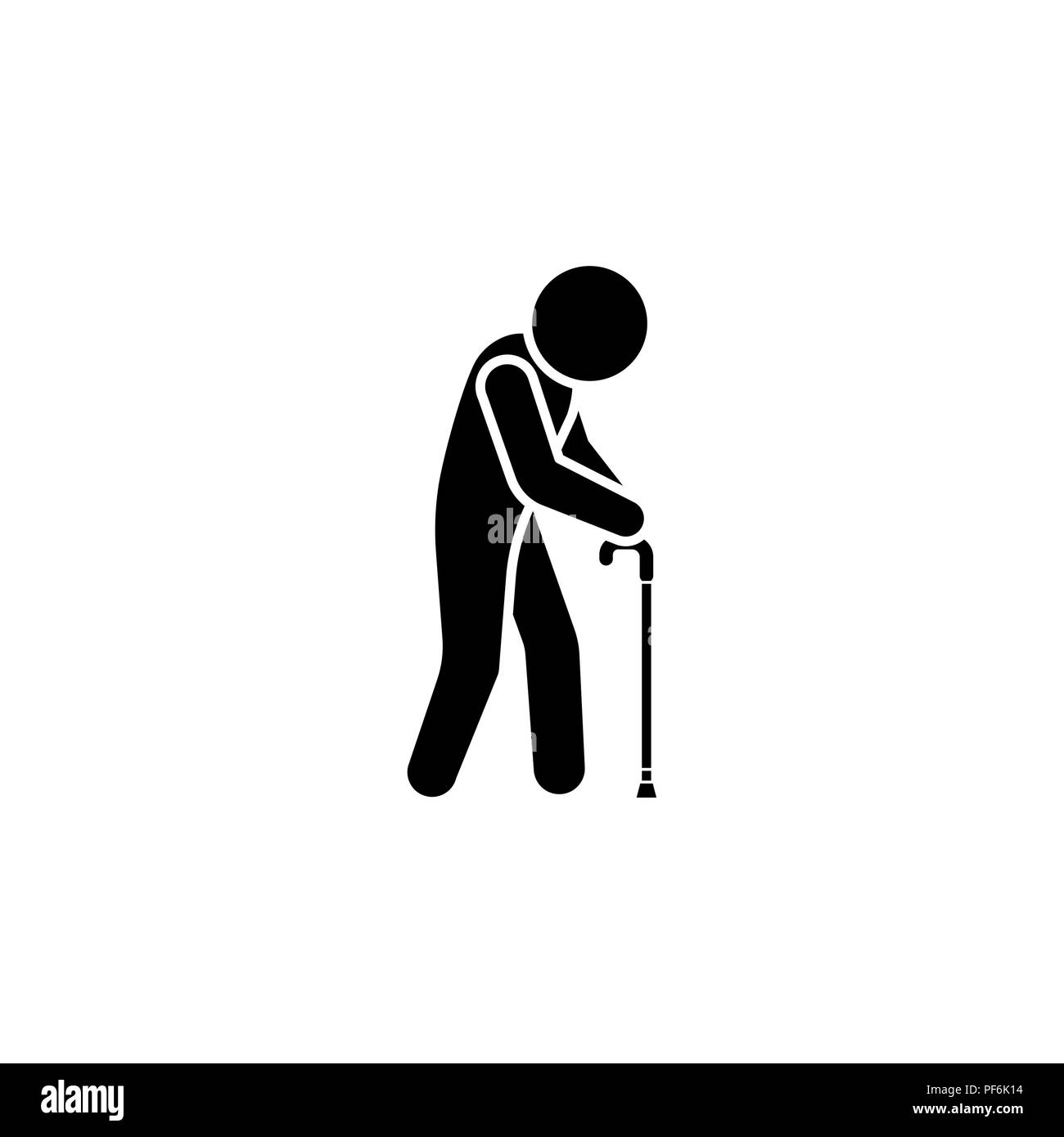 Pictogram old man cane Stock Vector Images - Alamy