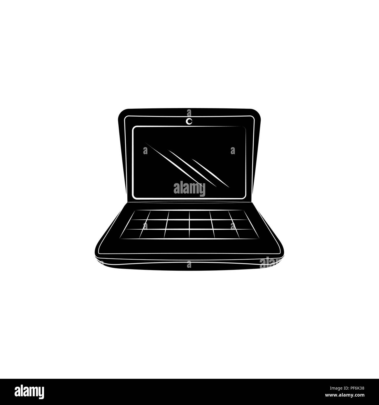 Laptop icon vector black on white background Stock Vector Image & Art ...
