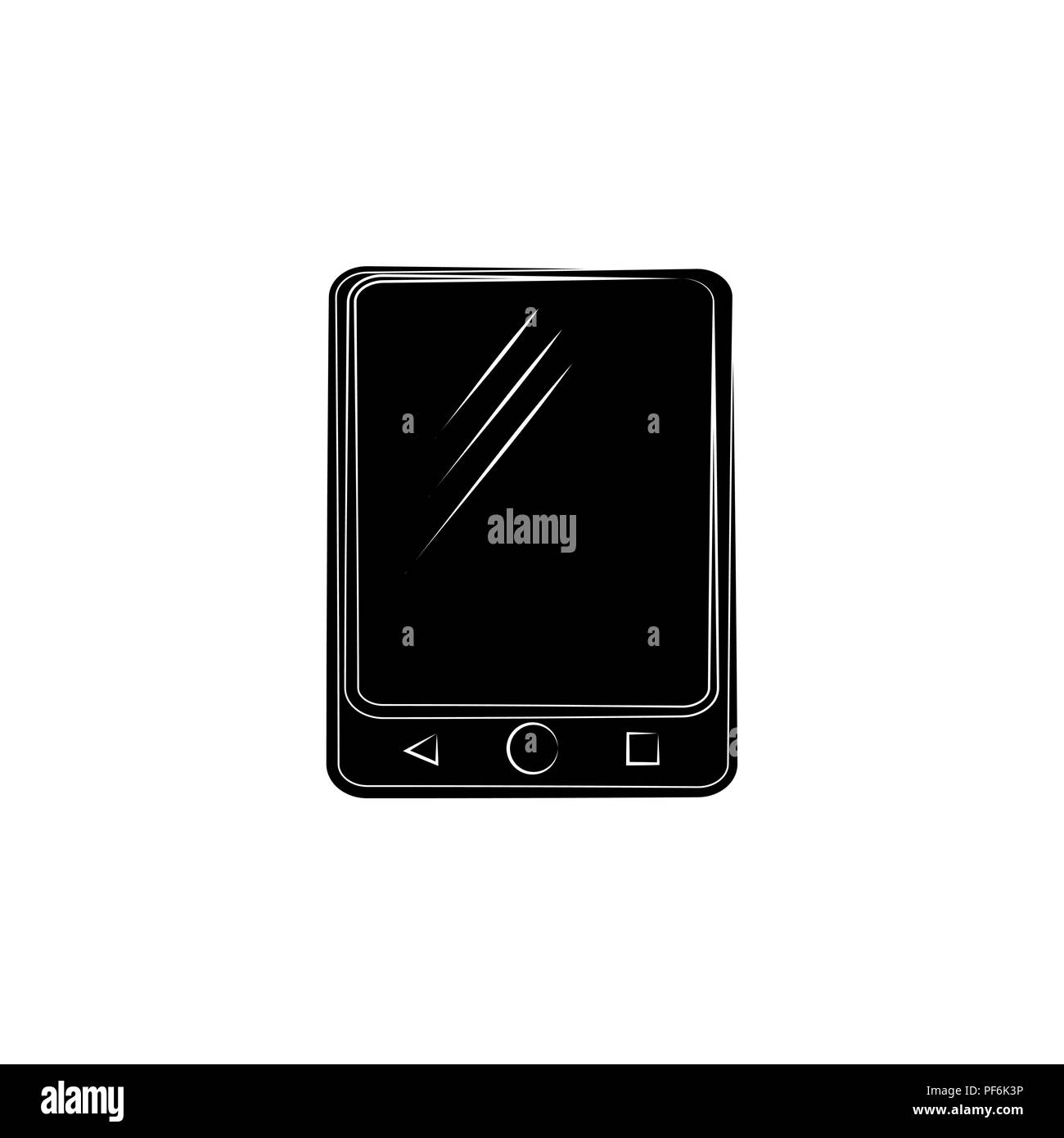 Tablet icon vector black on white background Stock Vector Image & Art ...