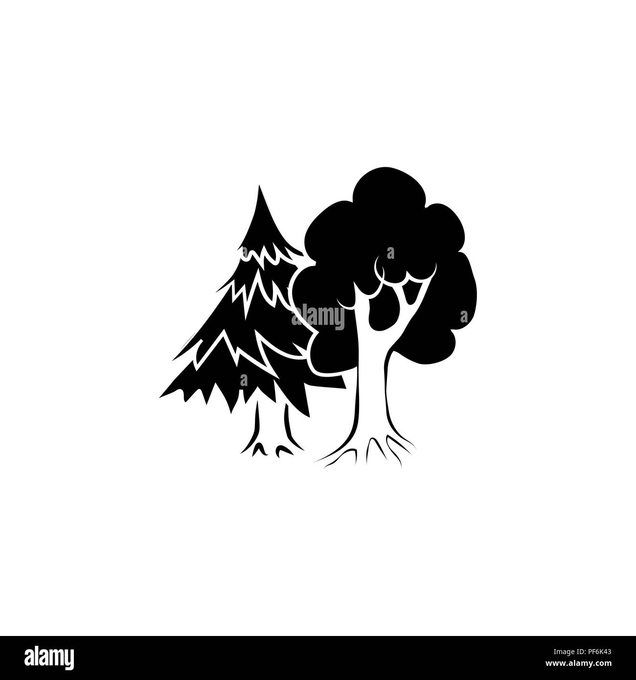 Mixed forest icon black on white background Stock Vector Image & Art ...