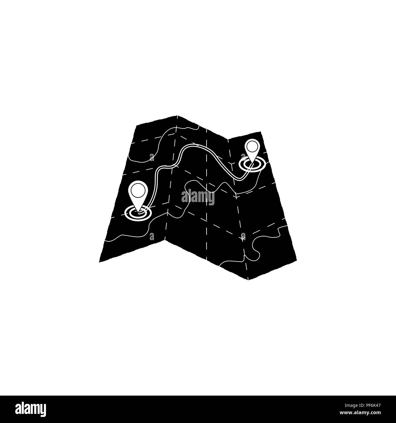 Map icon vector black on white background Stock Vector Image & Art - Alamy