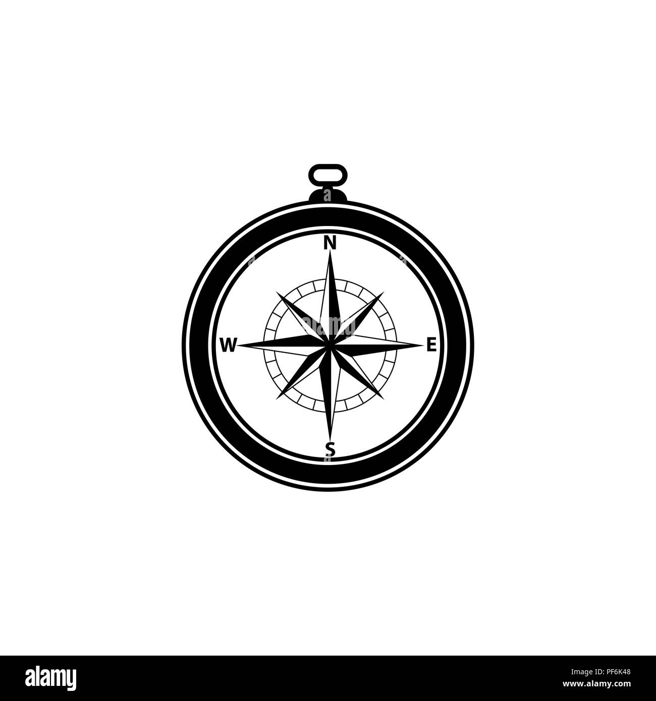 Compass icon vector black on white background Stock Vector Image & Art ...